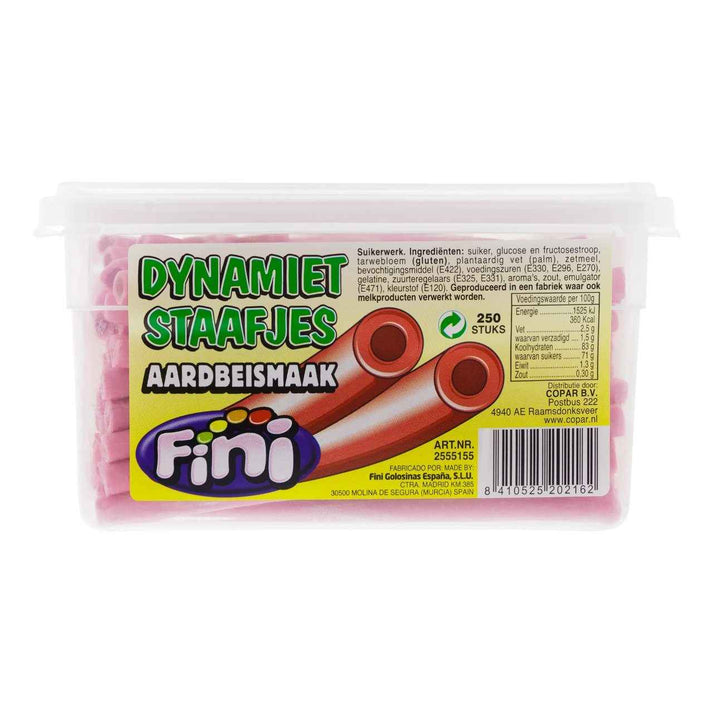Fini Dynamiet Staafjes Aardbei (250 Stuks) – Mijn Snoepgoed